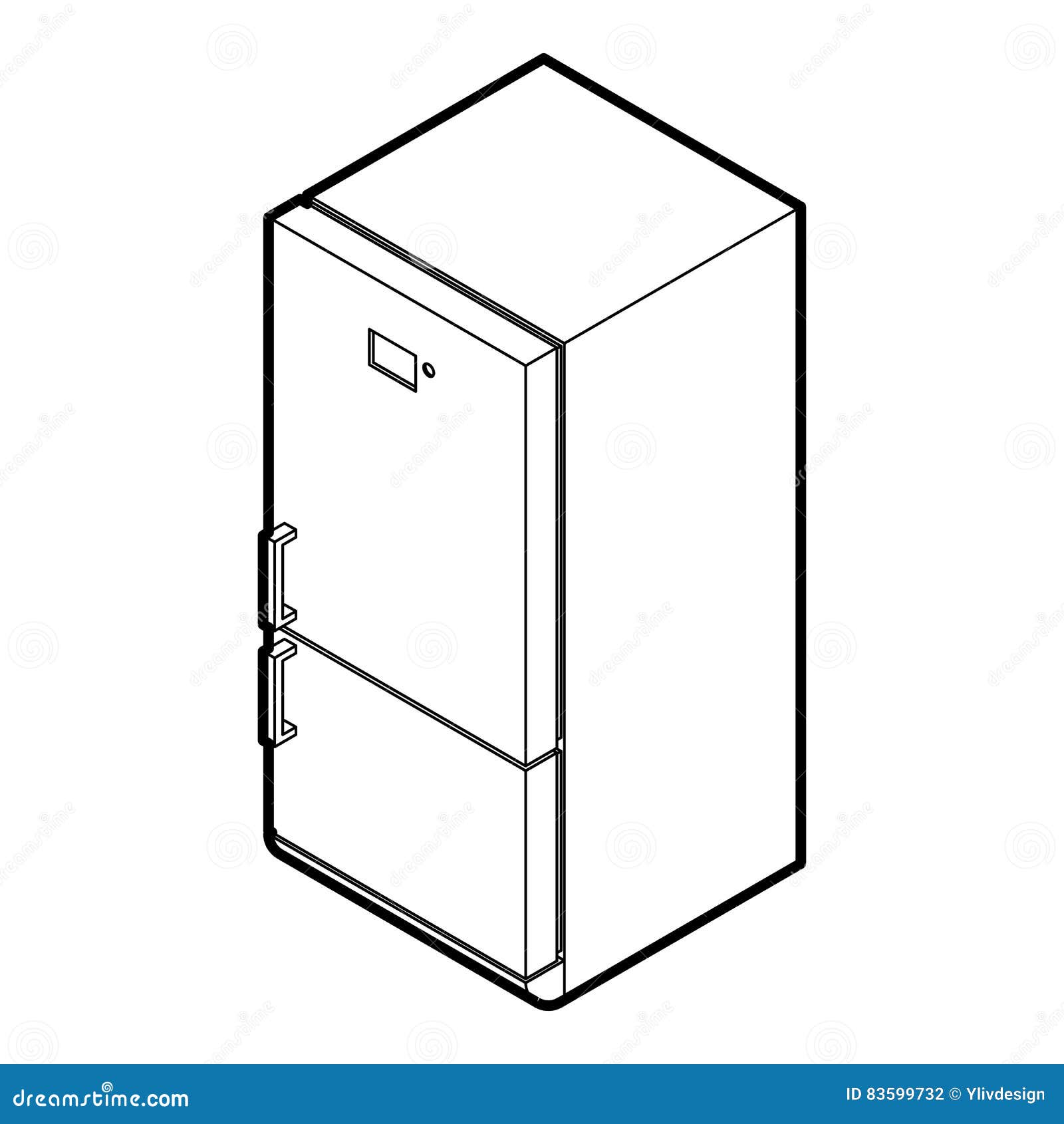 Fridge Icon in Outline Style Stock Vector - Illustration of device ...