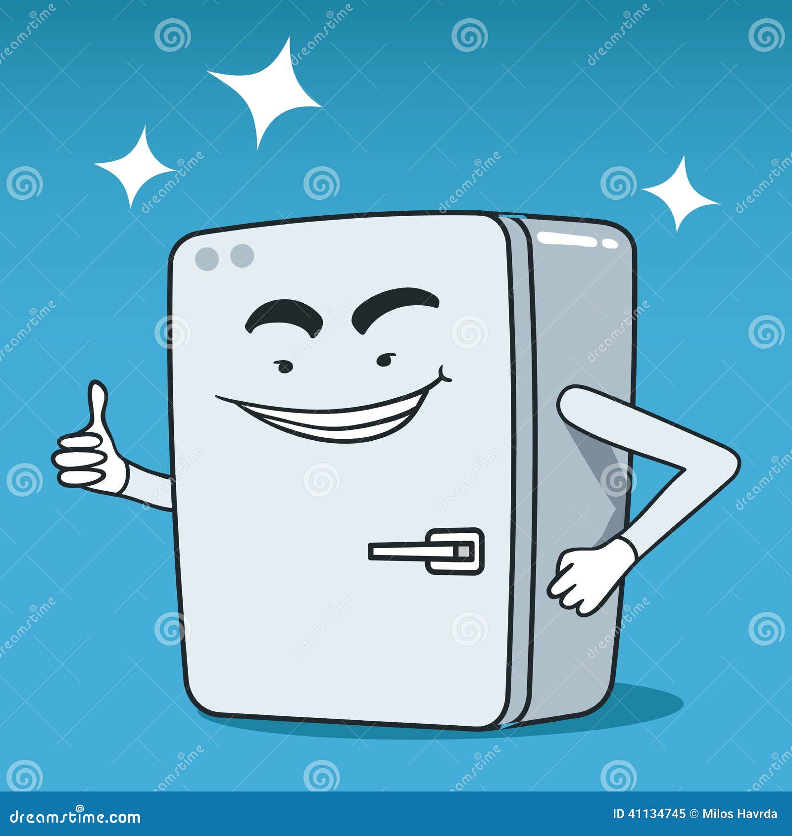 Fridge Illustrated Character Stock Vector - Illustration of retro ...