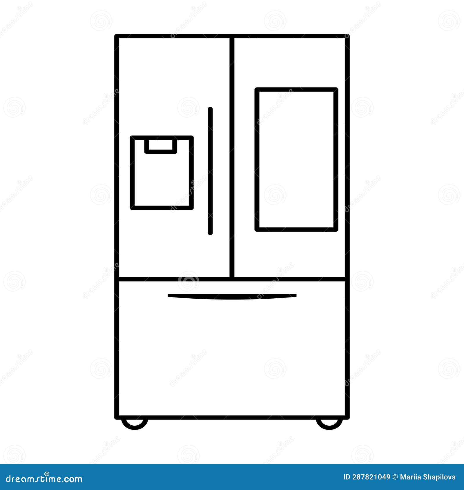 Fridge Line Vector Icons And Signs. Icebox, Coldbox, Cooler, Freezer ...
