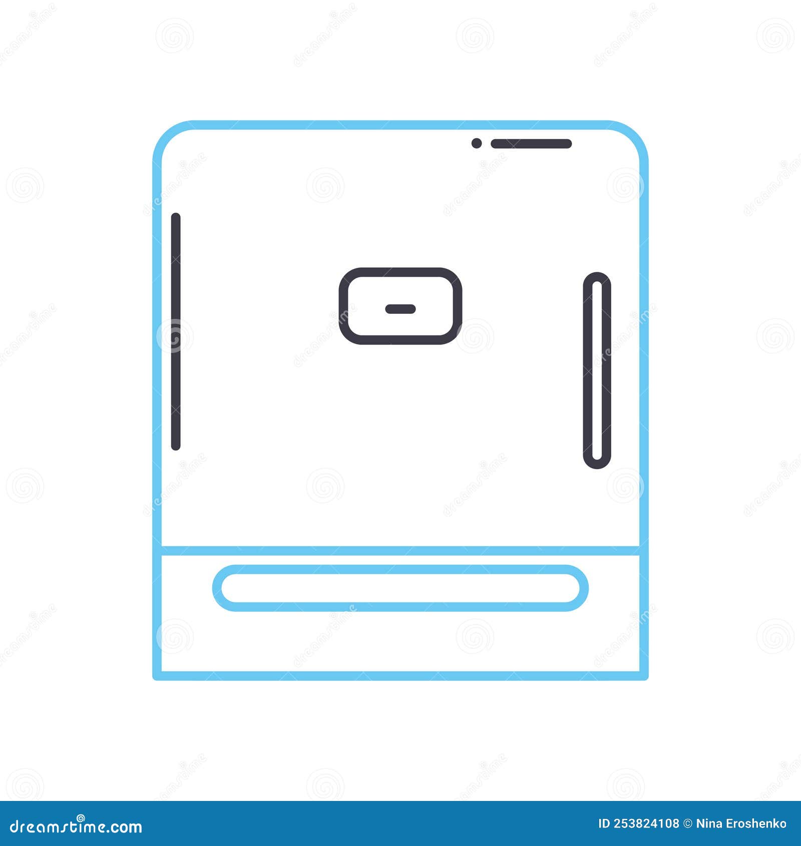 Fridge Line Icon, Outline Symbol, Vector Illustration, Concept Sign ...