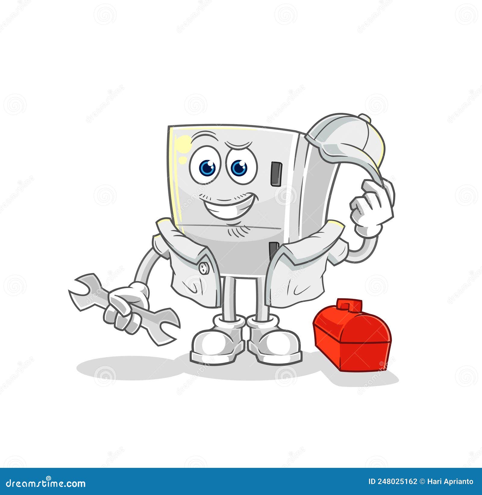 Fridge Mechanic Cartoon. Cartoon Mascot Vector Stock Vector ...