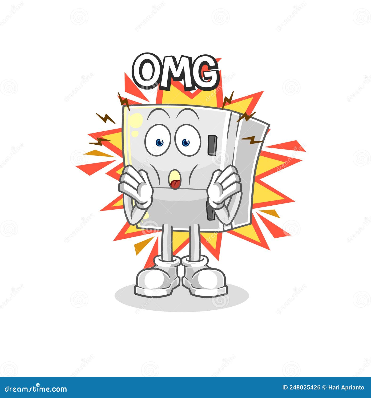 Fridge Oh My God Vector. Cartoon Character Stock Vector - Illustration ...