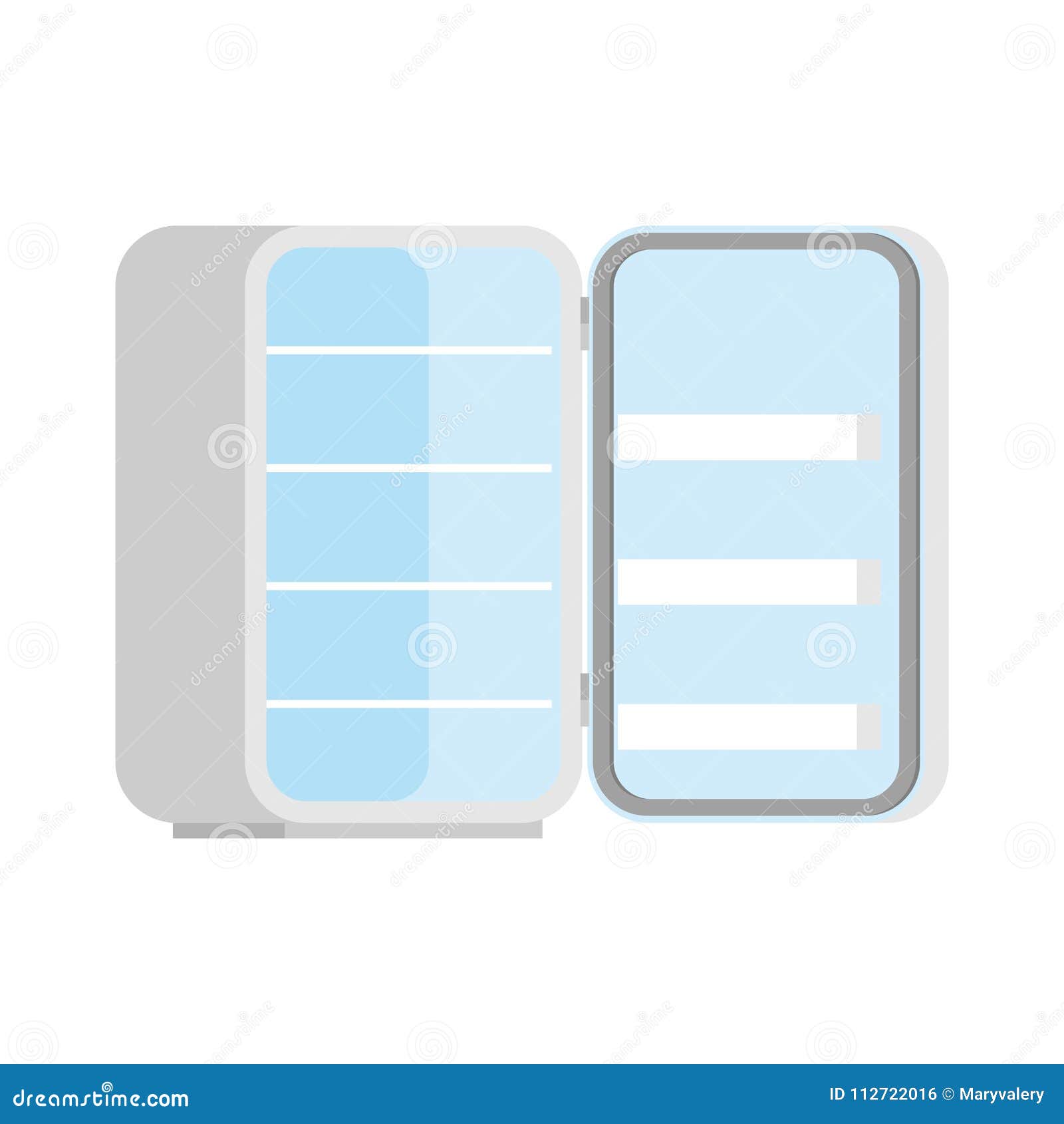Fridge Open Blank Isolated. Refrigerator Vector Illustration Stock ...