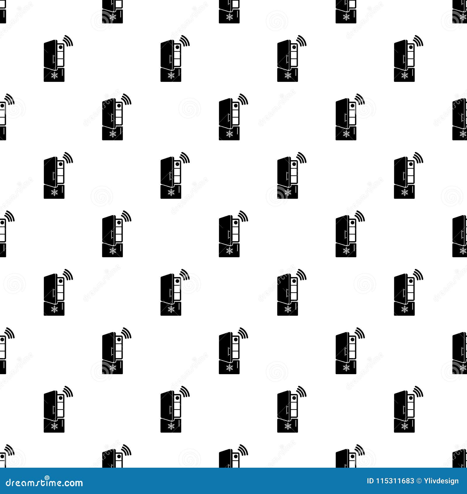 Fridge Pattern Vector Seamless Stock Vector - Illustration of fridge ...