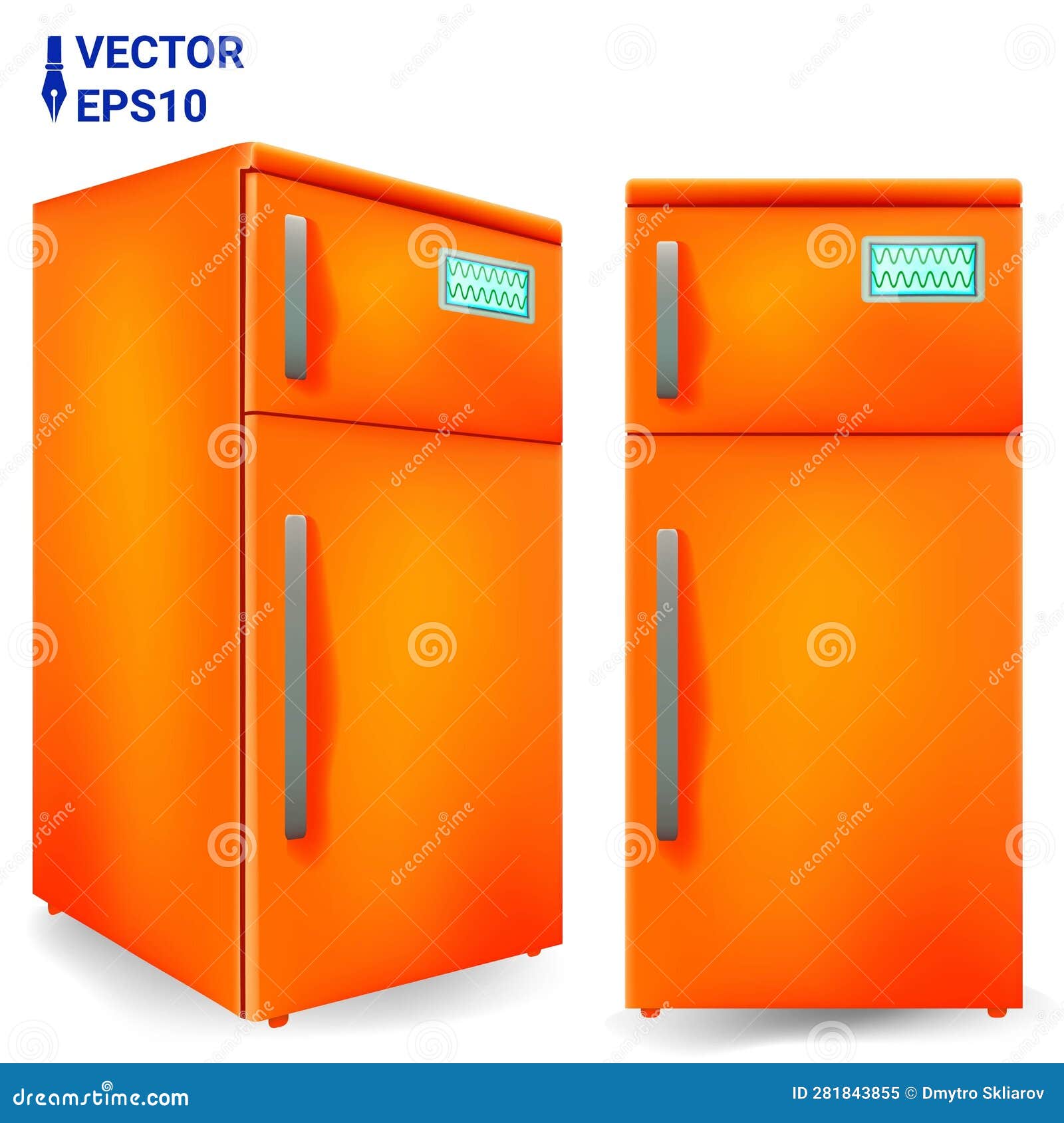 Fridge. Set of Refrigerators. Vector Graphics Stock Vector ...