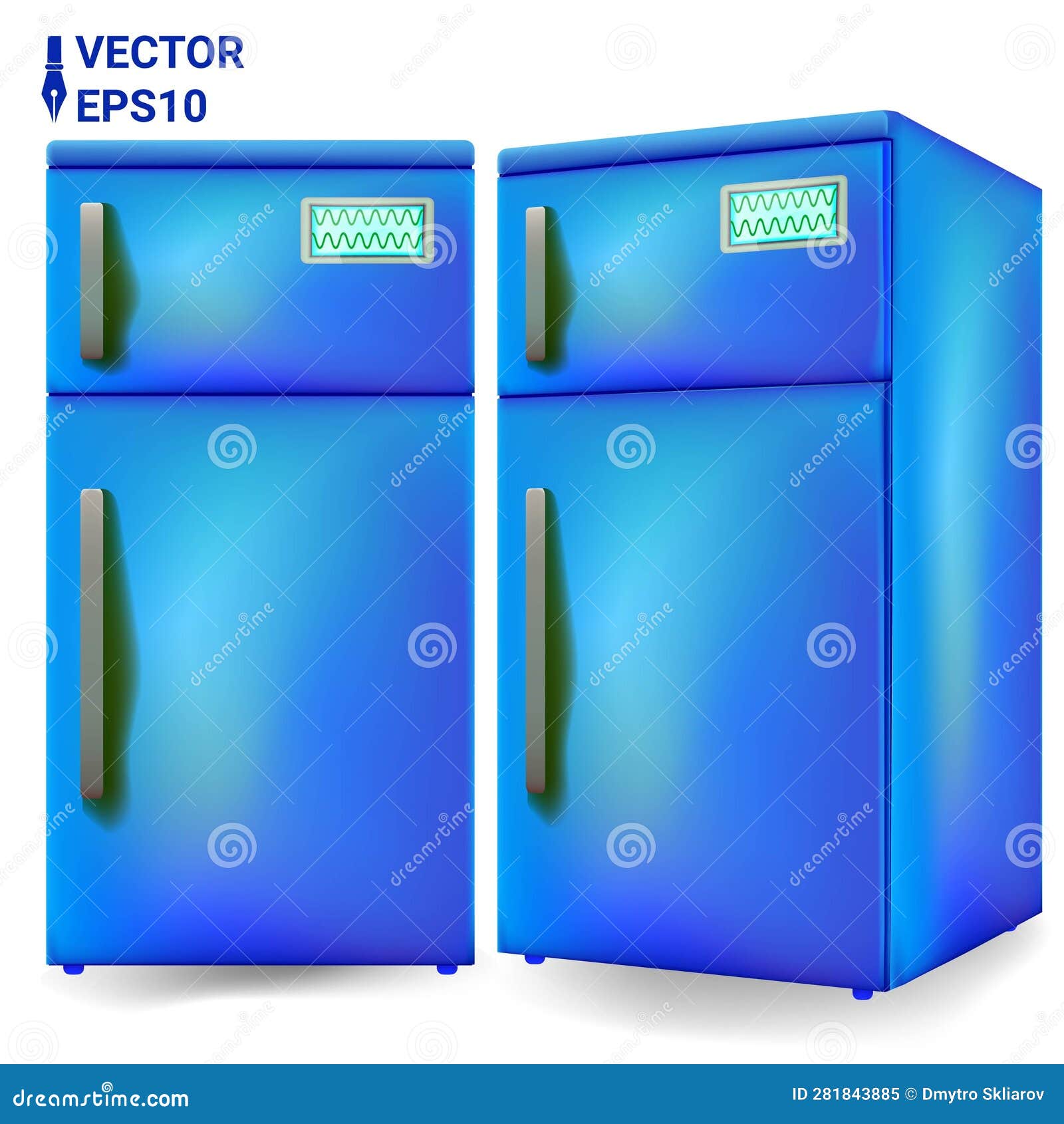 Fridge. Set of Refrigerators. Vector Graphics Stock Vector ...
