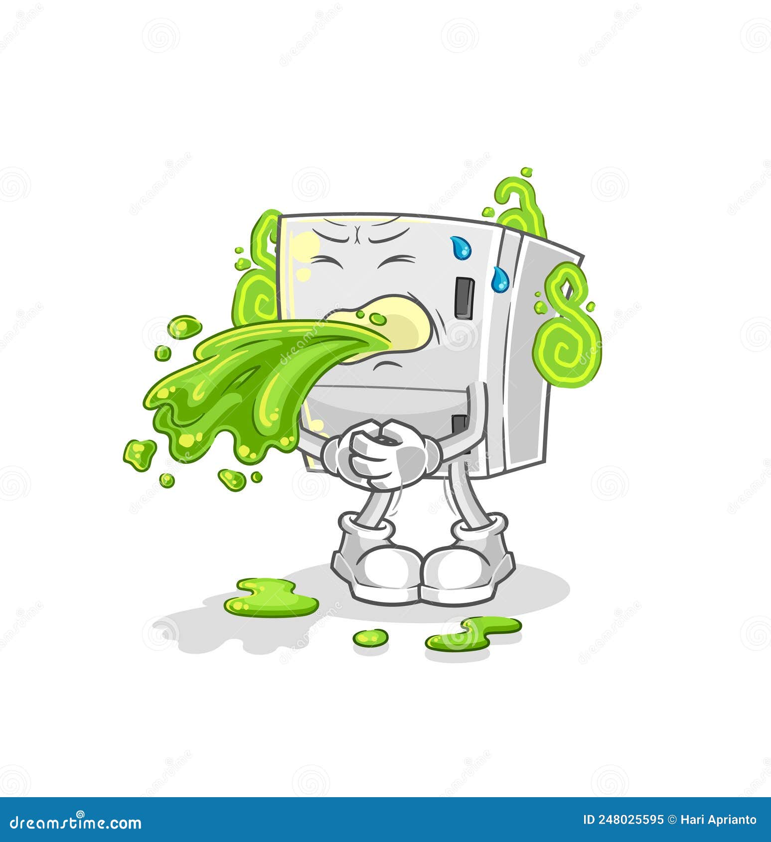 Fridge Throw Up Cartoon. Cartoon Mascot Vector Stock Vector ...