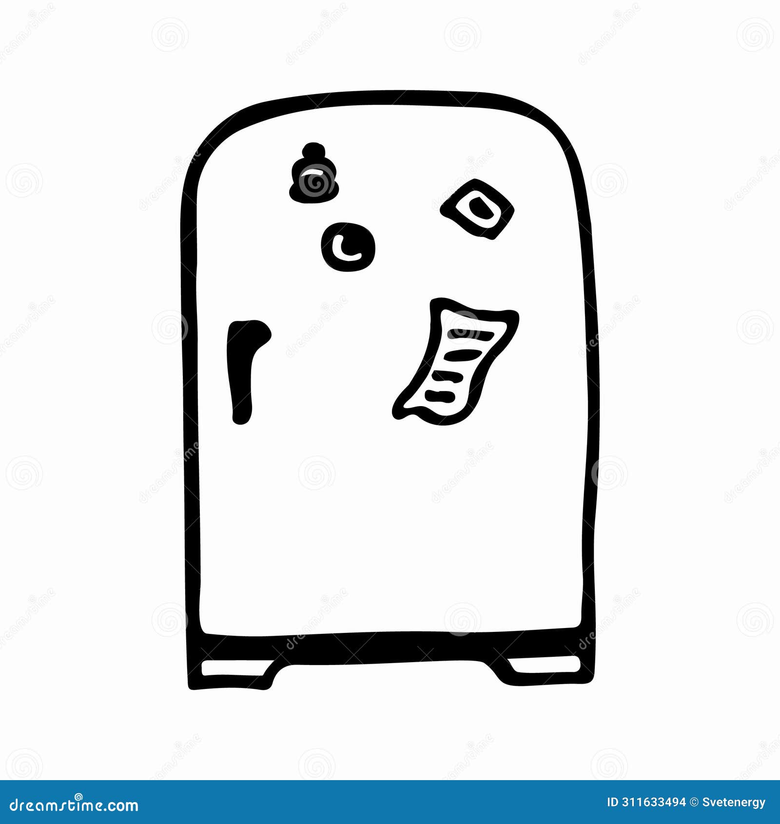 Fridge Vector Icon in Doodle Style. Symbol in Simple Design Stock ...