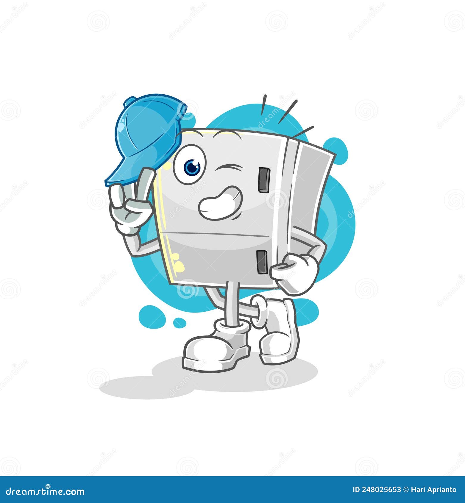 Fridge Young Boy Character Cartoon Stock Vector - Illustration of ...