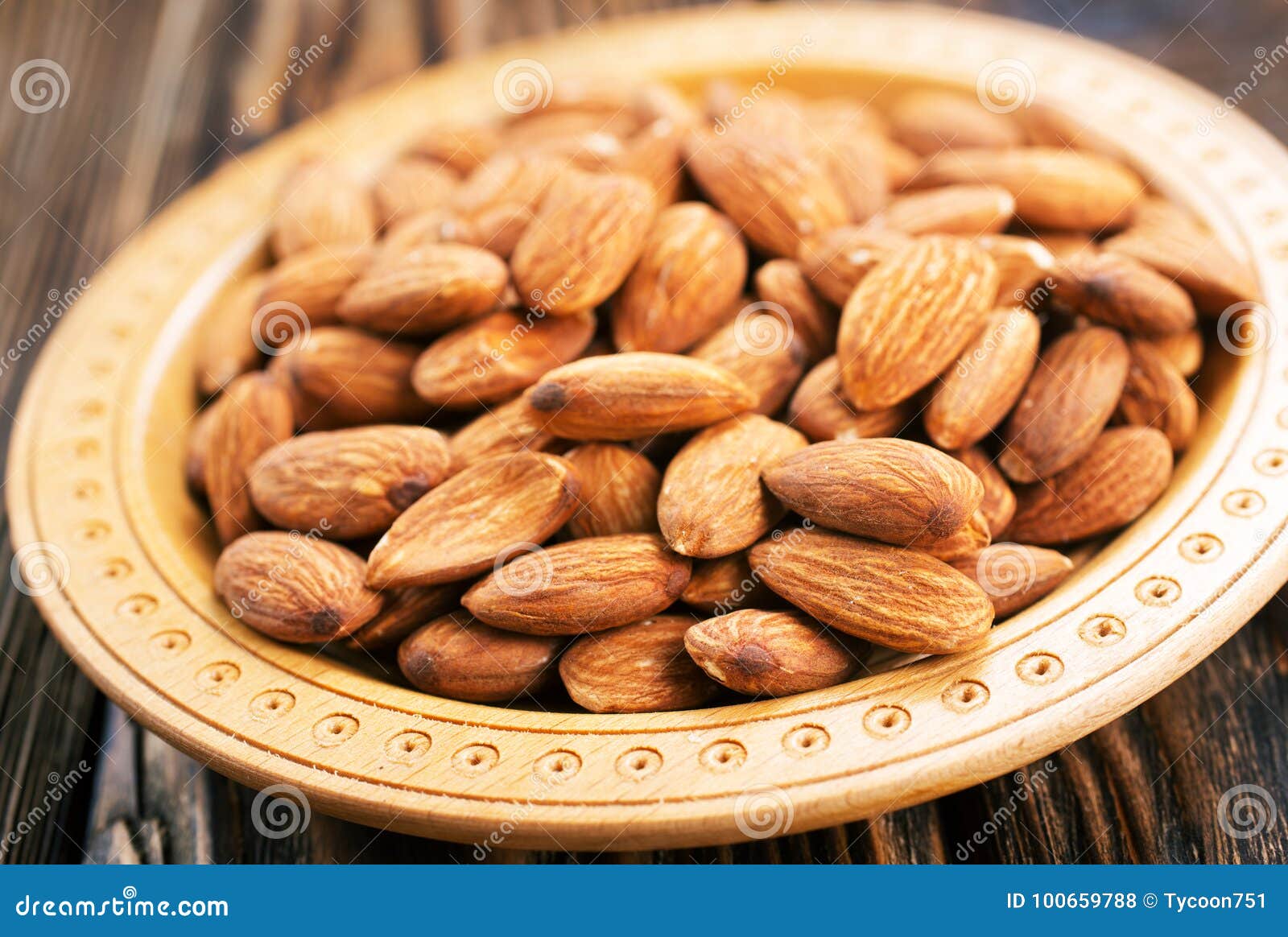 Fried almond stock photo. Image of closeup, snack, seed - 100659788