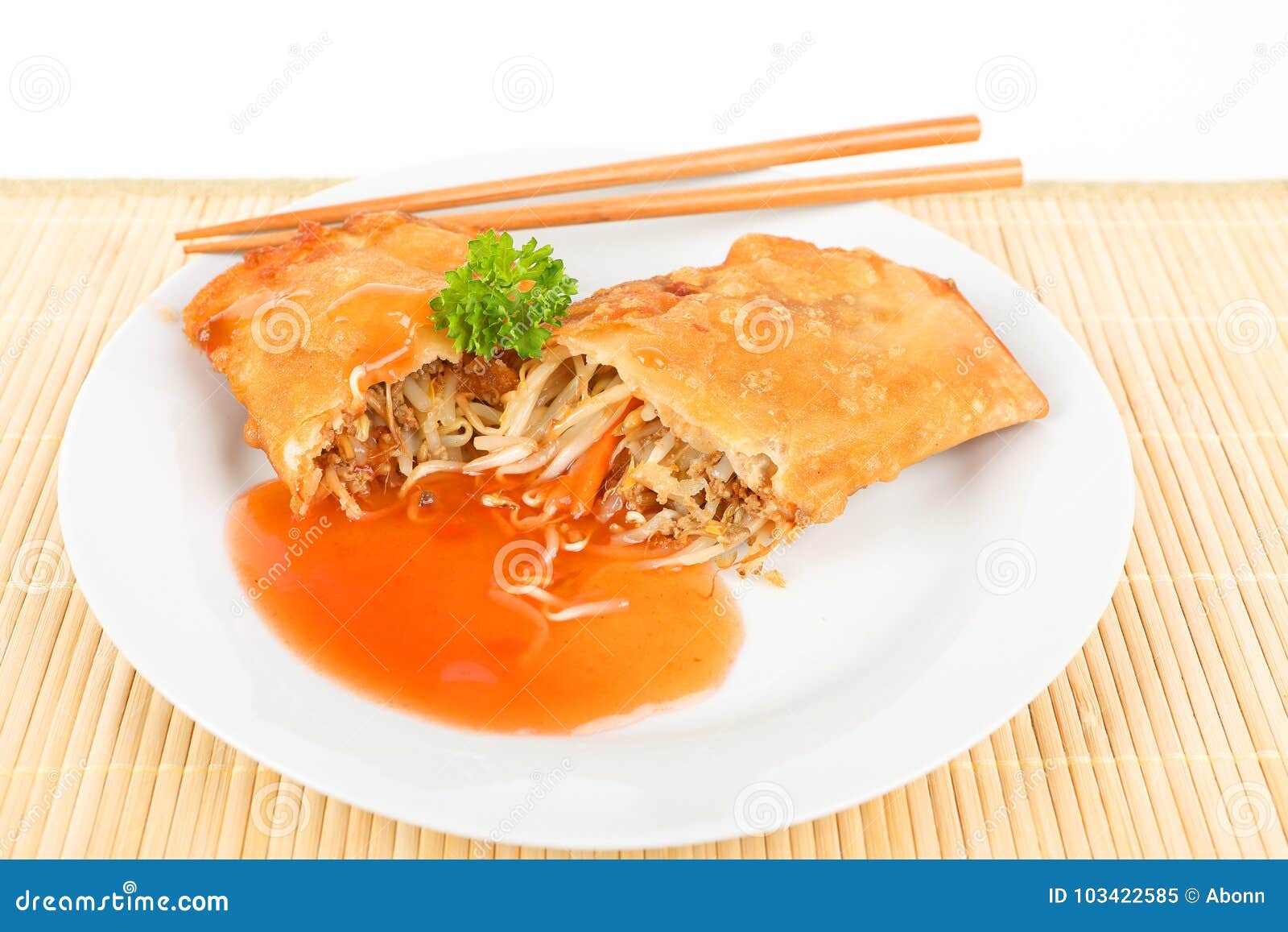 Fried asian spring roll stock image. Image of food, asian - 103422585