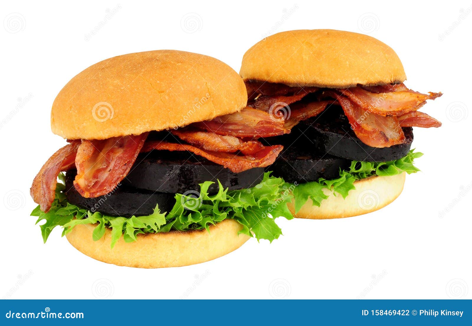 Fried Bacon and Black Pudding Sandwich Rolls Stock Photo - Image of ...
