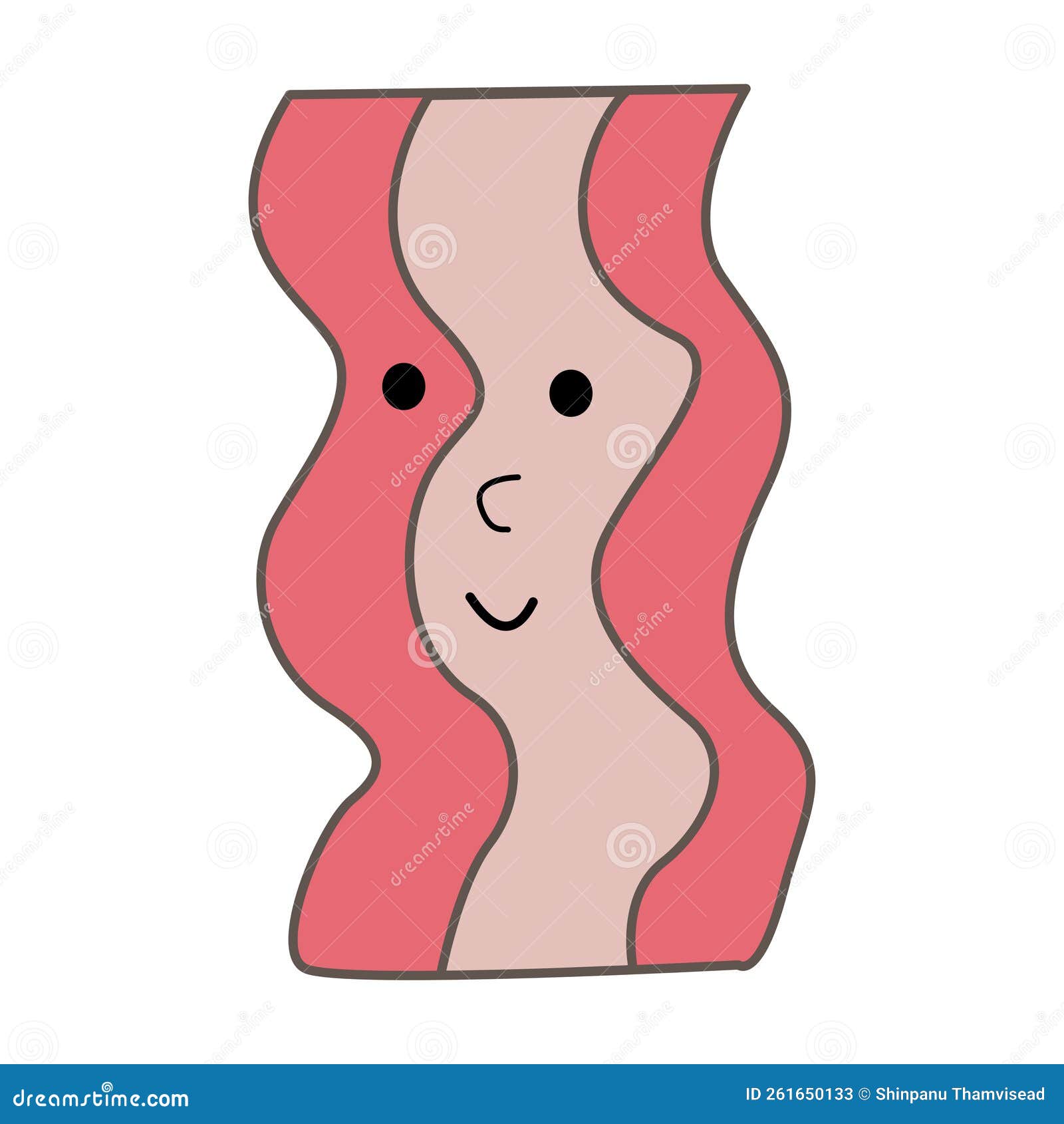 Fried Bacon Breakfast Food Illustration Cartoon Stock Illustration ...