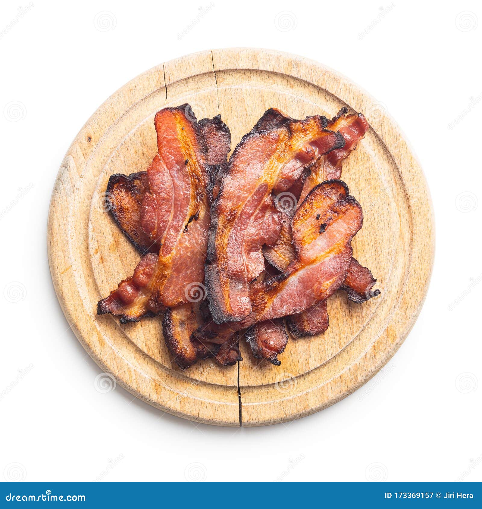 Fried Bacon. Sliced Roasted Bacon Stock Image - Image of cutout, pork ...