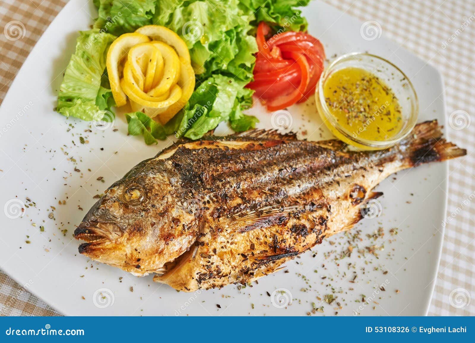 Fried baked fish stock photo. Image of dinner, indigenous - 53108326
