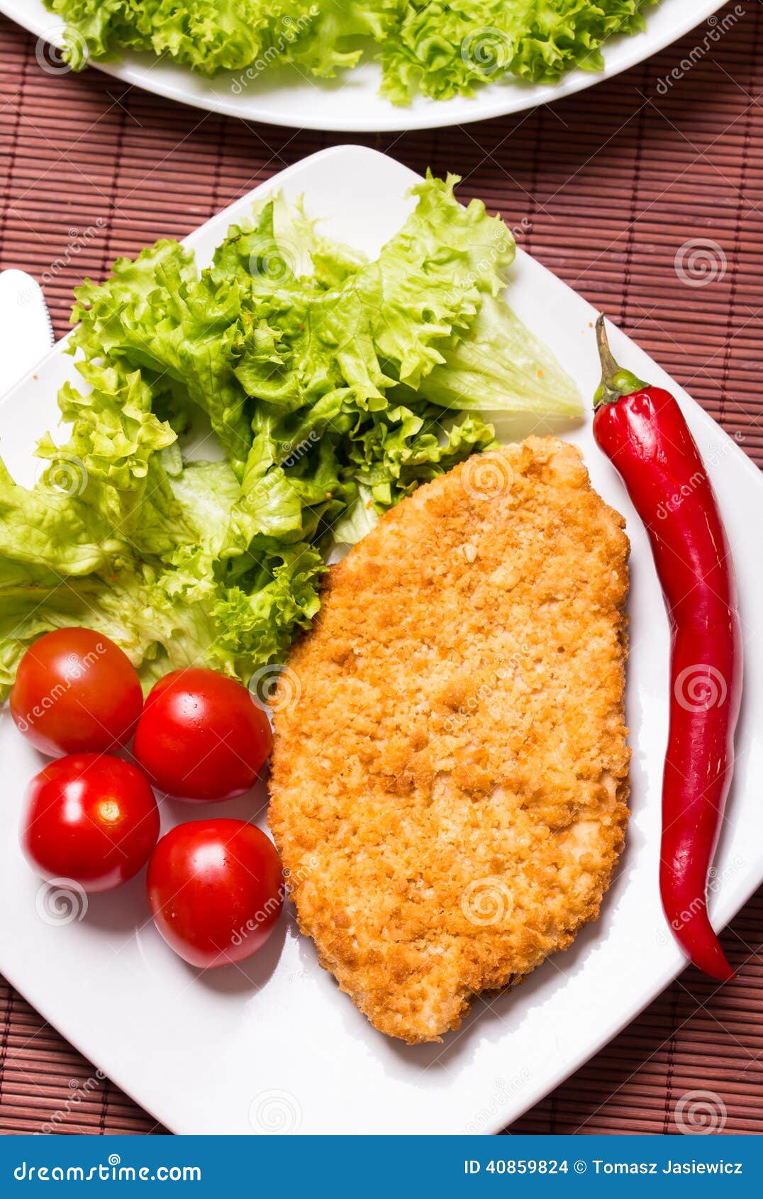 Fried Battered Chicken Breast Stock Photo - Image of chili, battered ...