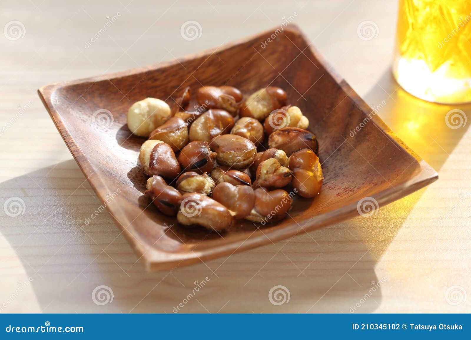 Fried Beans on the Wooden Plate Stock Photo - Image of plate, broad ...