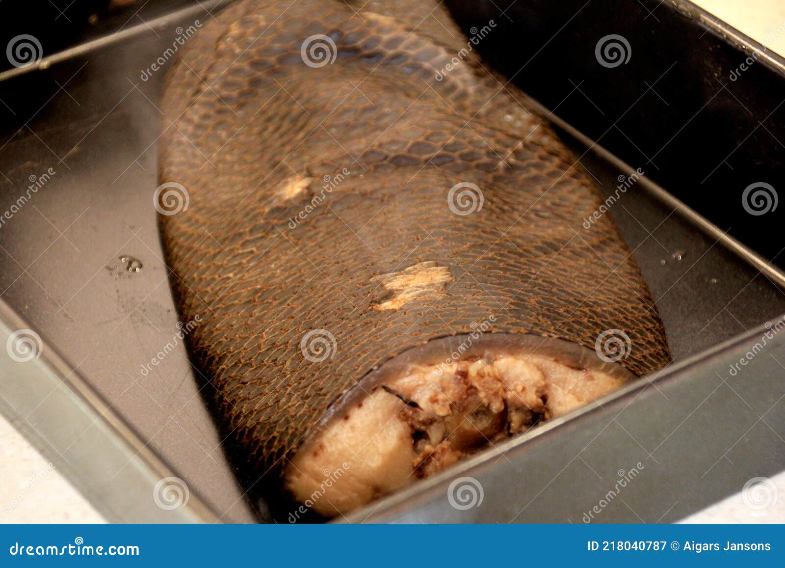 Fried Beaver Tail in a Baking Pan. Preparation of Beaver Tail in Food ...