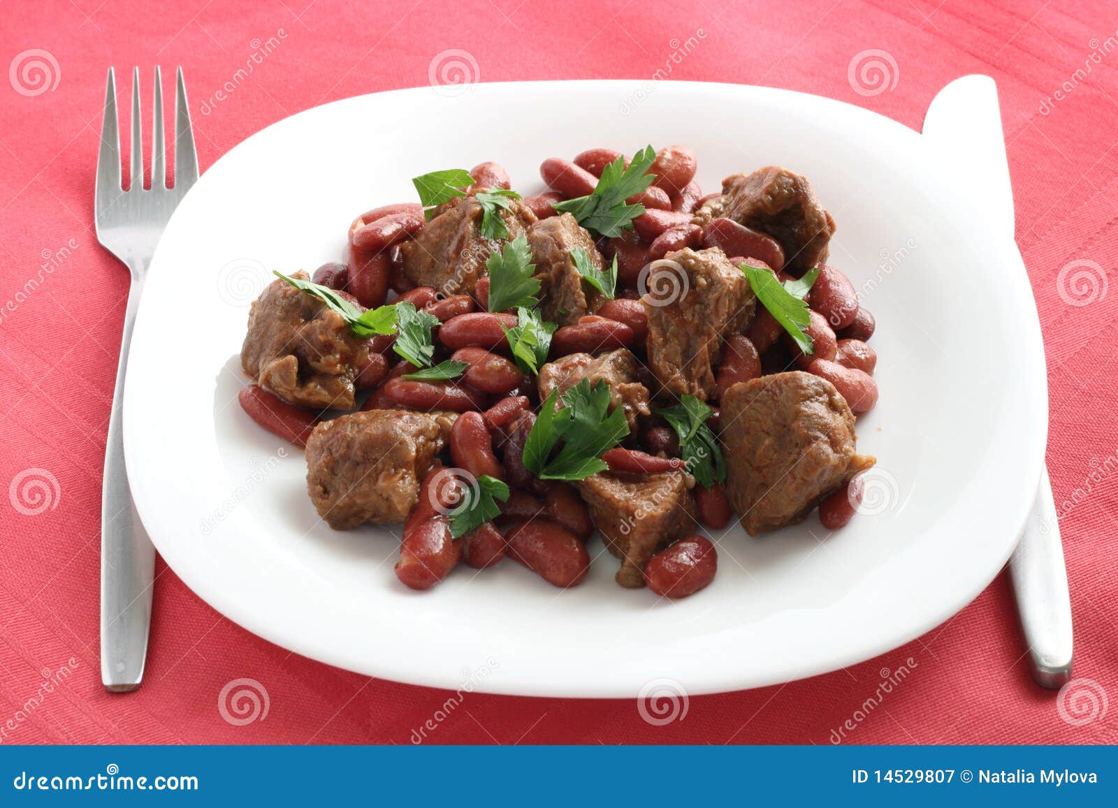 Fried beef with beans stock image. Image of delicious - 14529807