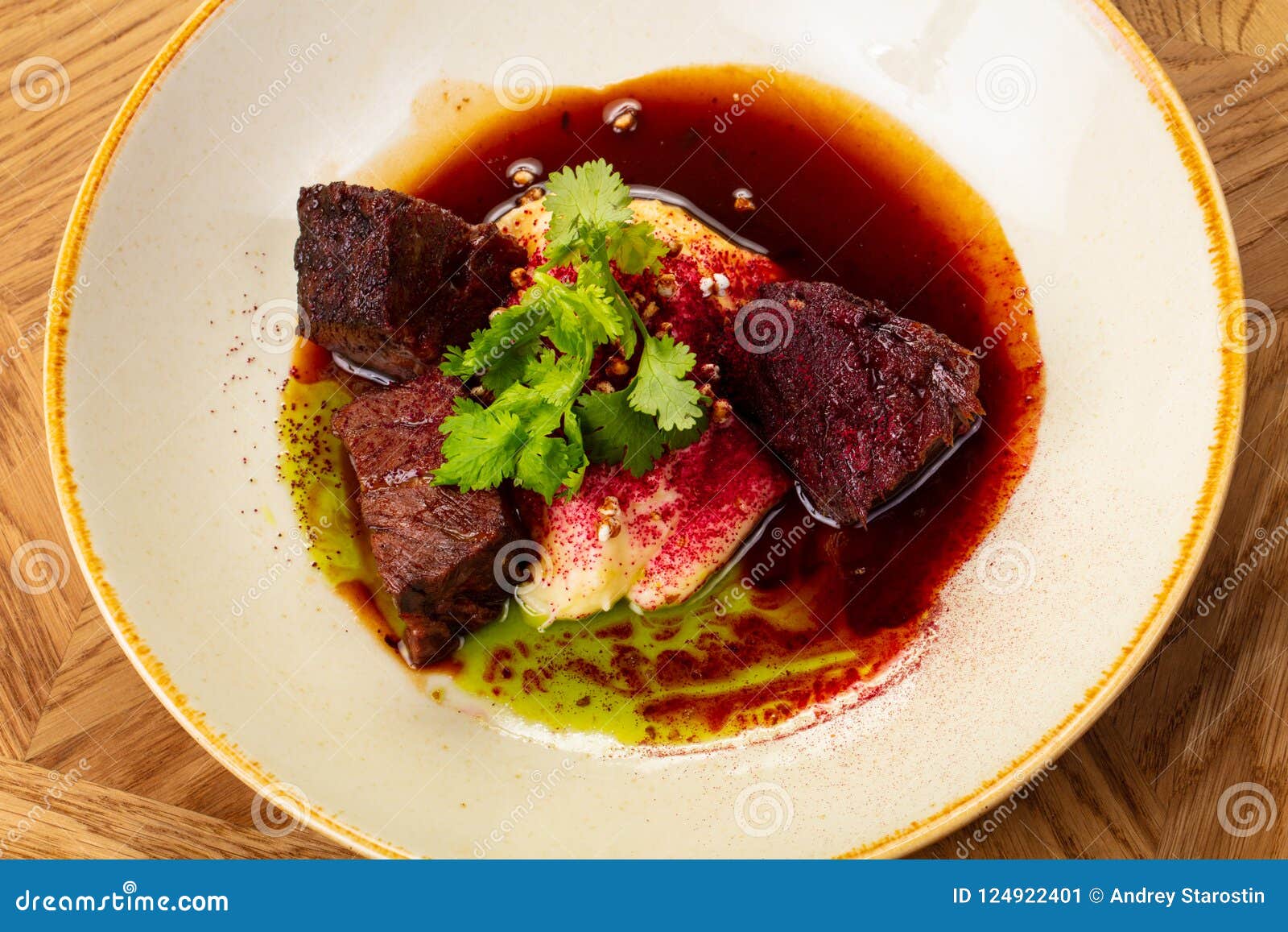 Fried beef cheeks stock image. Image of meat, meal, gourmet - 124922401