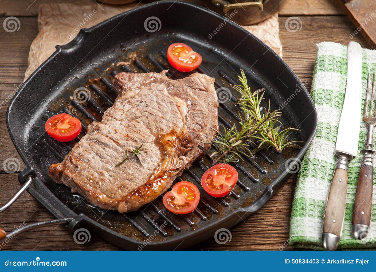 Fried beef steak. stock image. Image of fillet, deer - 50834403