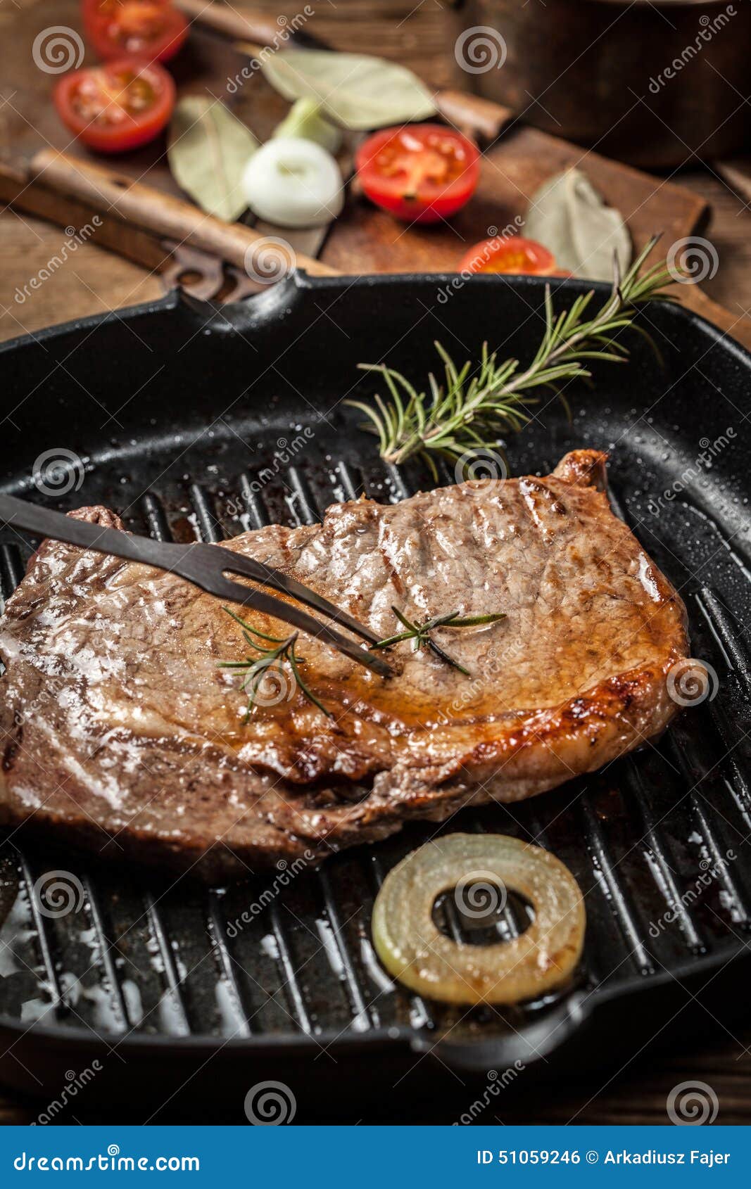 Fried beef steak. stock photo. Image of cutting, cook - 51059246
