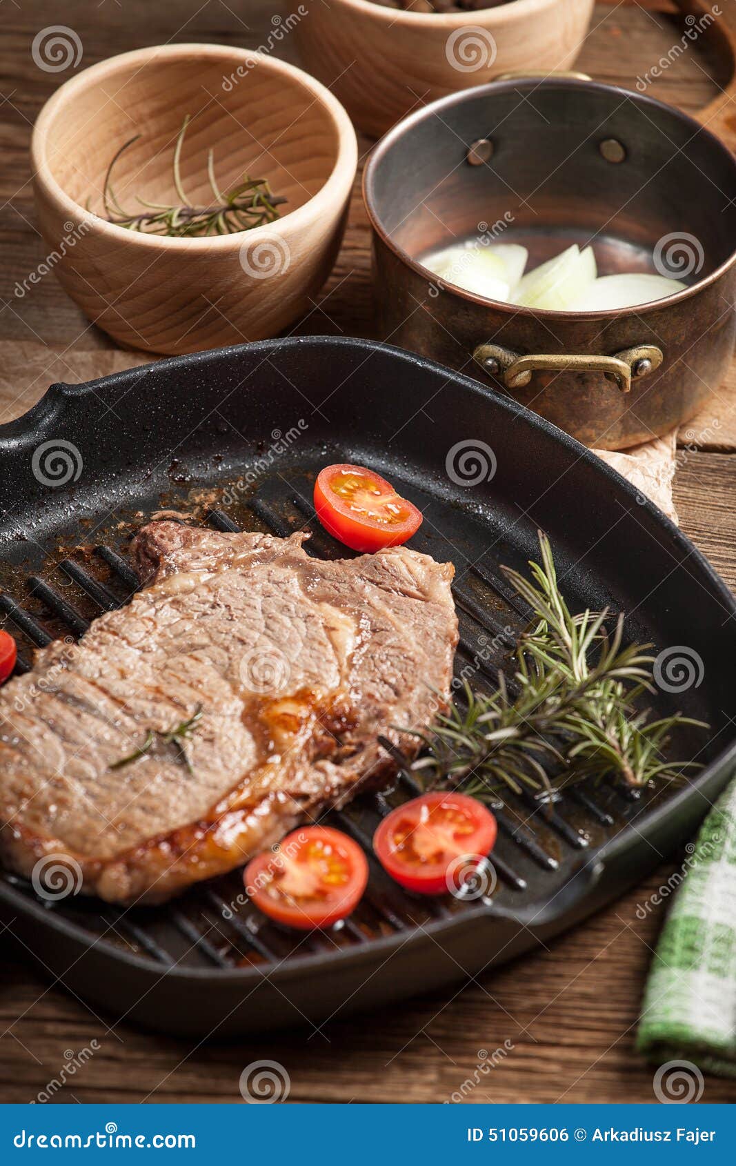 Fried beef steak. stock photo. Image of board, delicacy - 51059606