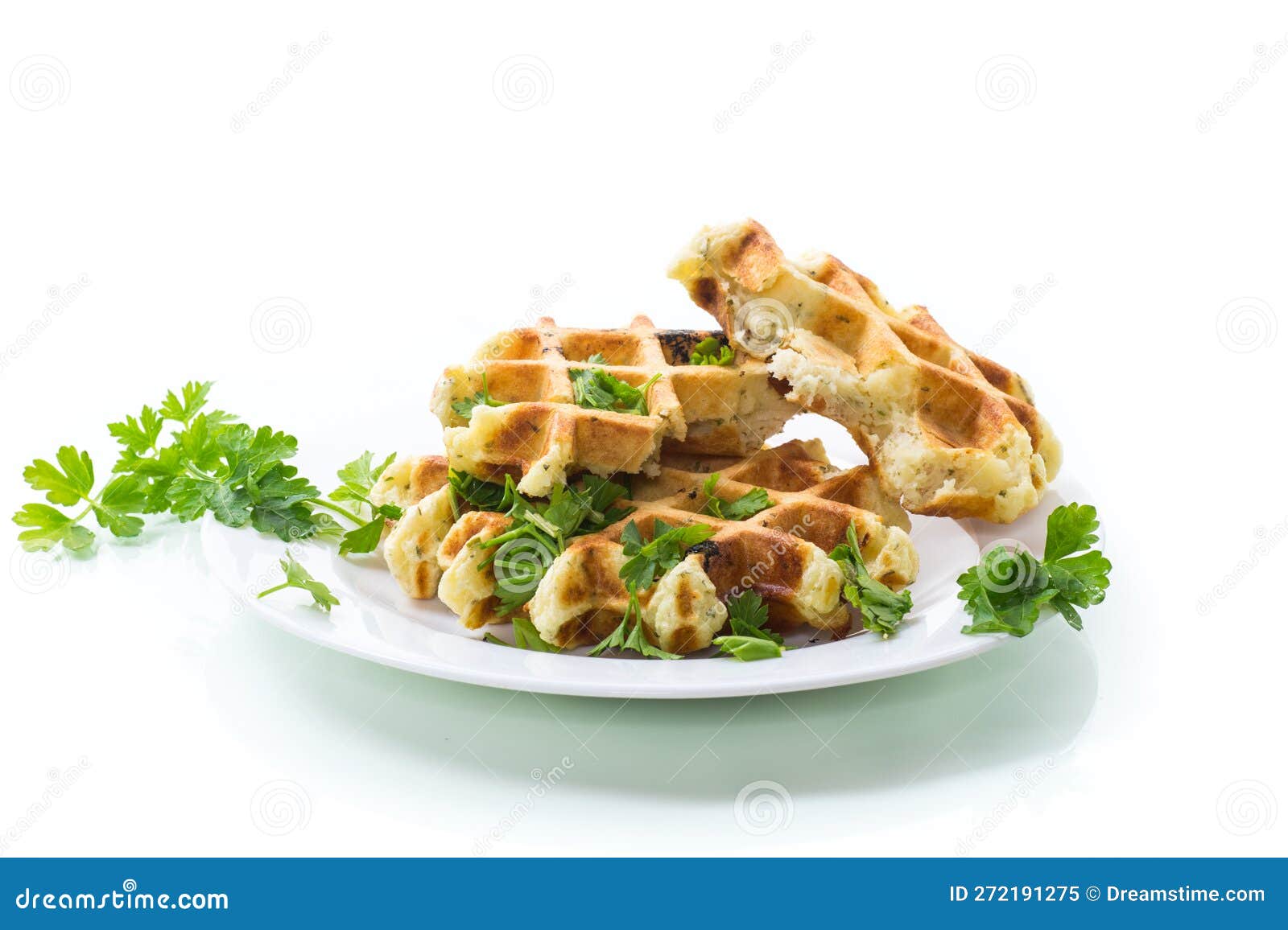Fried Belgian Vegetable Waffles with Spices and Herbs Stock Image ...