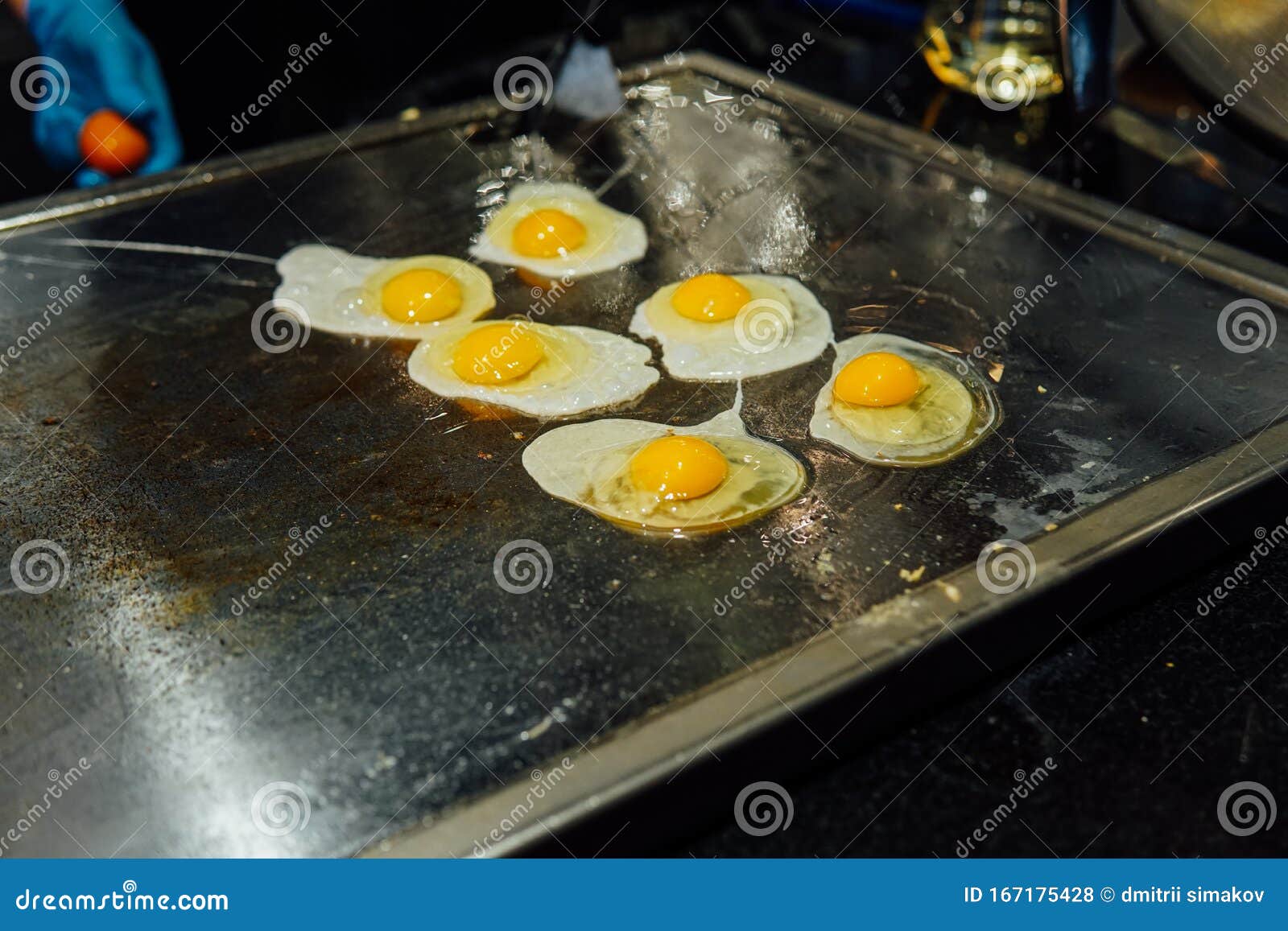 Fried and Boiled Eggs Omelet Breakfast in the Kitchen Stock Photo ...
