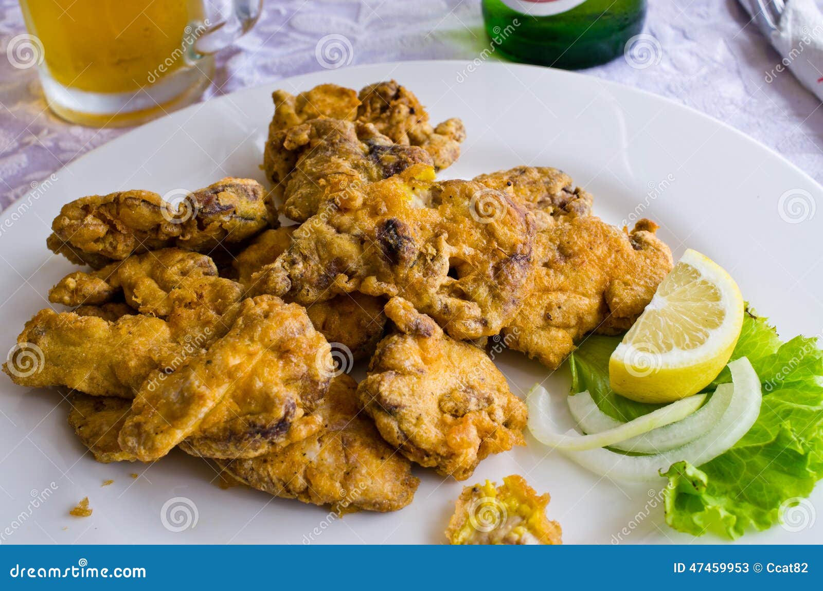 Fried Brains of Lamb - Traditional Balkan Dish Stock Image - Image of ...