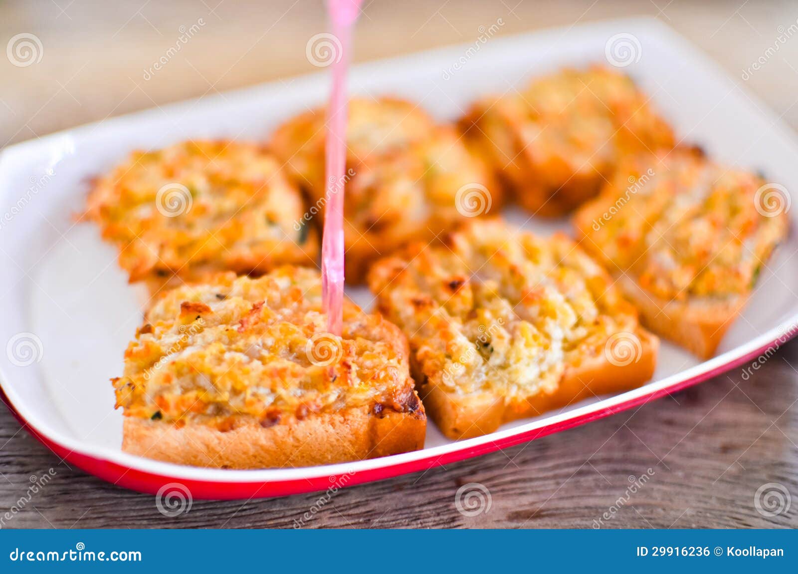 Fried minced pork canape stock photo. Image of cocktail - 29916236