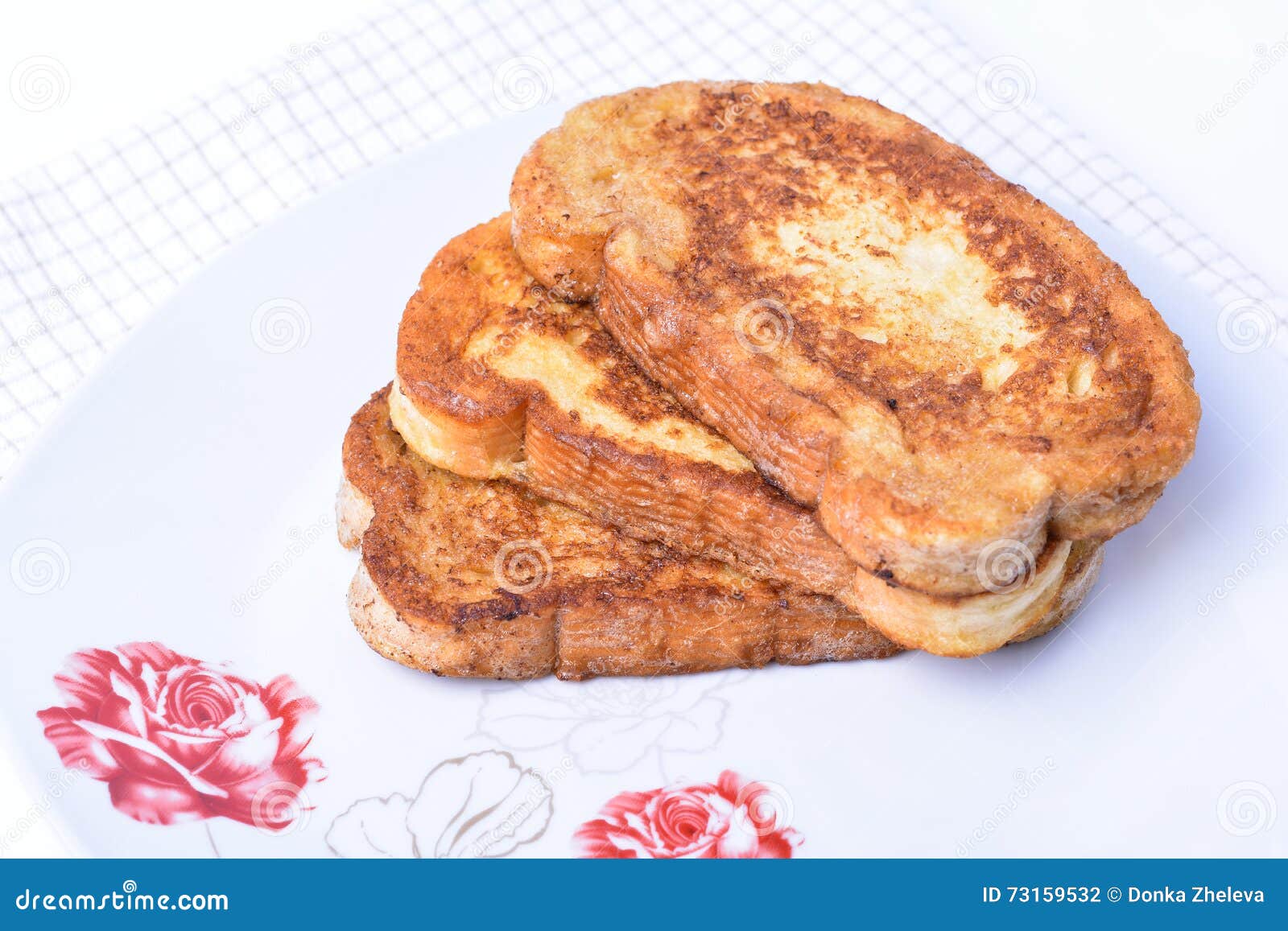 Fried Bread Slices. Bulgarian Breakfast. Stock Photo - Image of plate ...