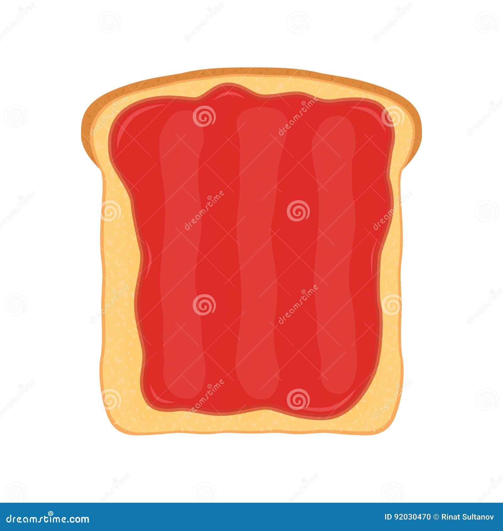 Egg Fried And Bread Put Cream Vector Illustration | CartoonDealer.com ...