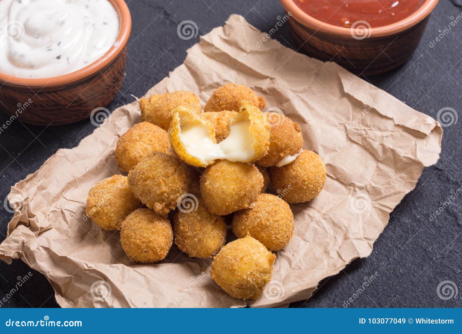 Fried breaded cheese stock image. Image of green, cheese - 103077049