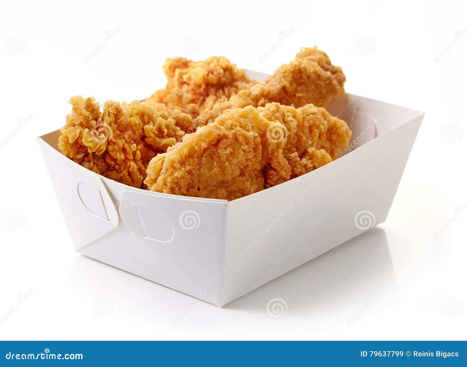 Fried Breaded Chicken Fillet in White Cardboard Box Stock Image - Image ...