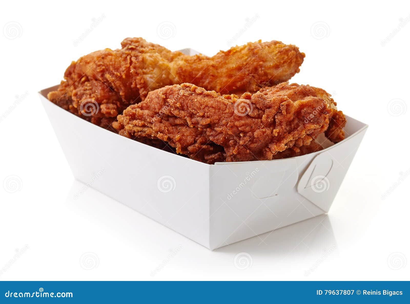 Fried Breaded Chicken in White Cardboard Box Stock Image - Image of ...