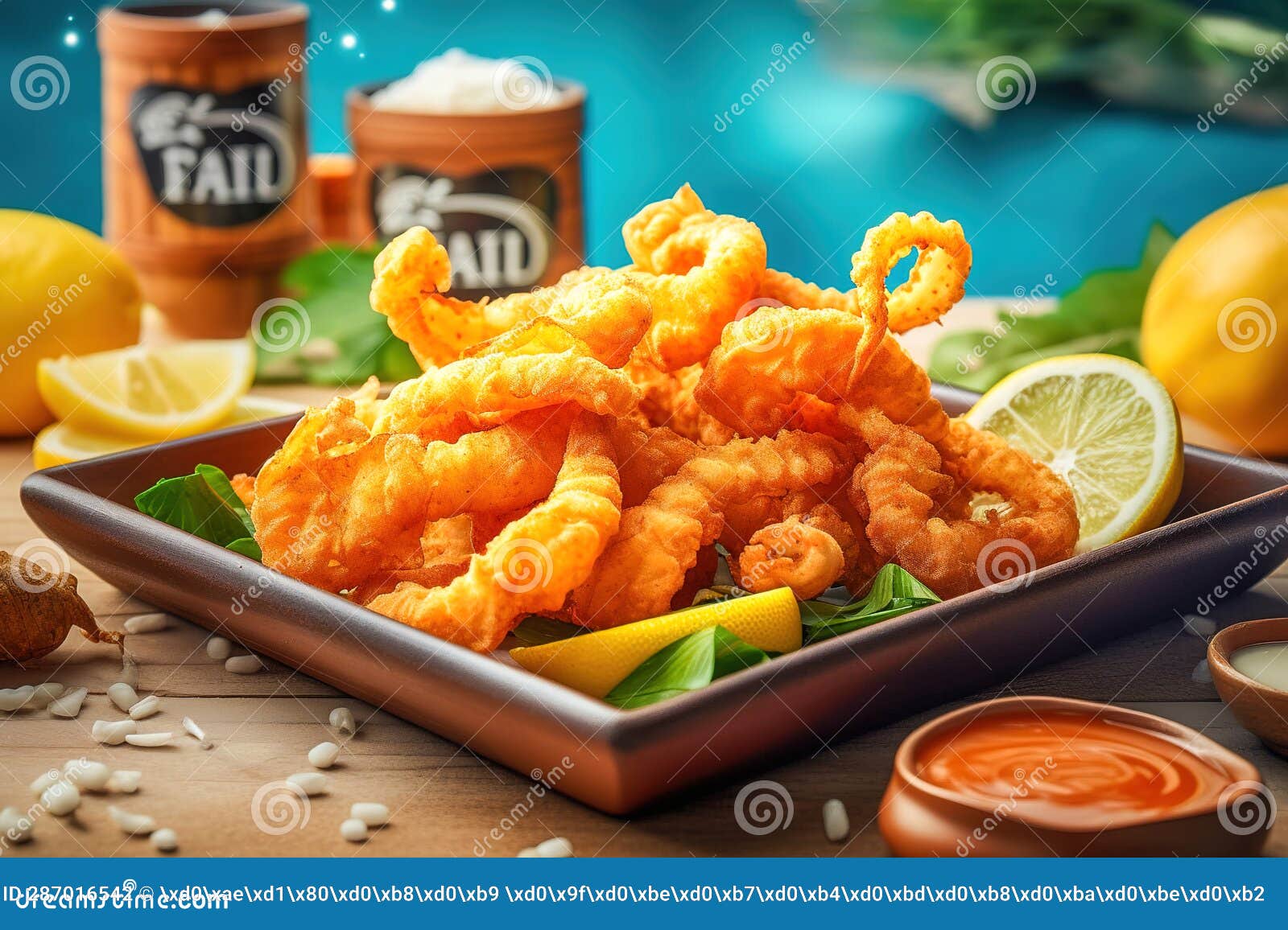 Fried Breaded Squid with Lemon Stock Photo - Image of delicious, squid ...