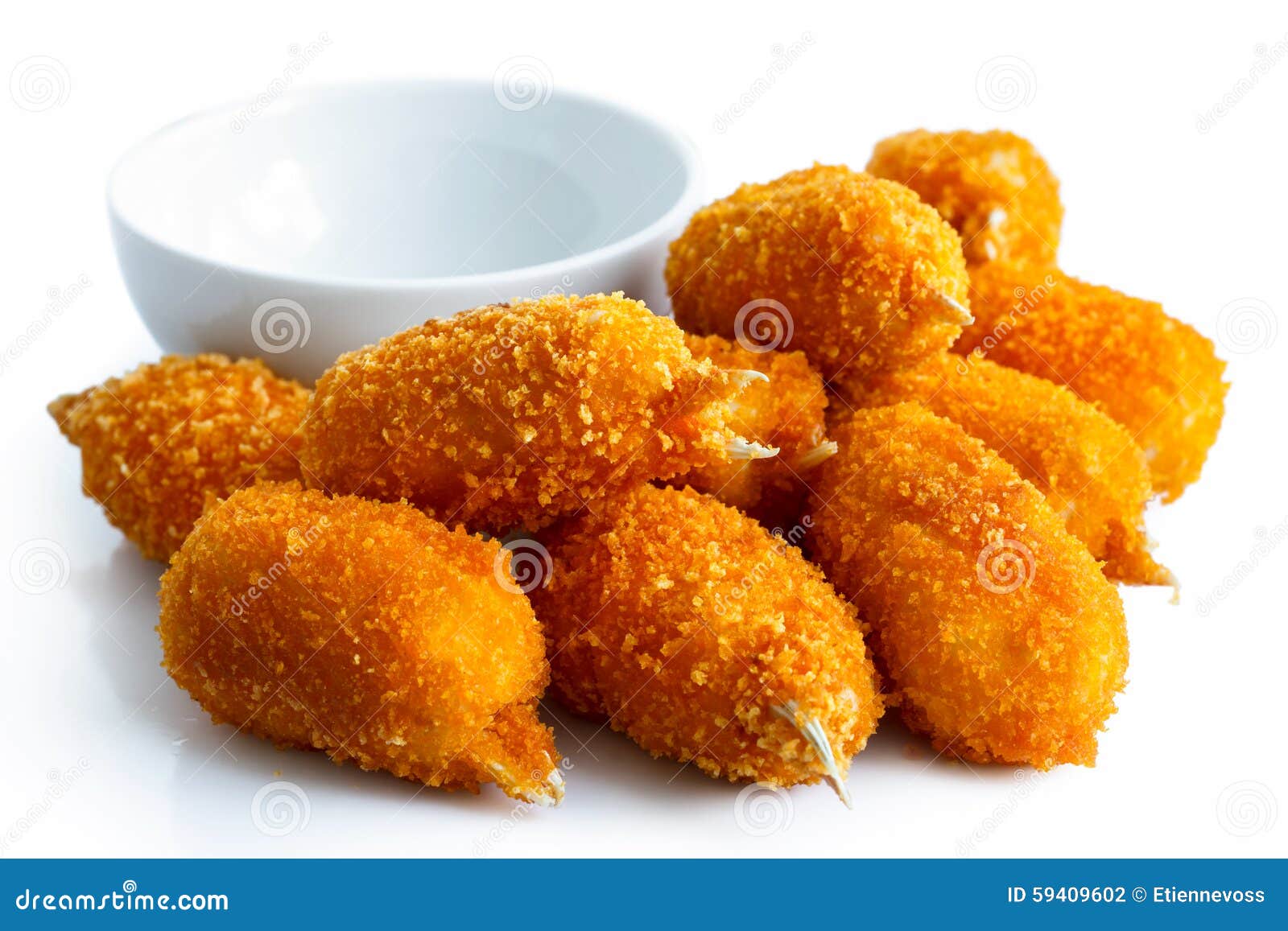 Fried Breaded Surimi Crab Claws. Stock Photo - Image of white, bowl ...