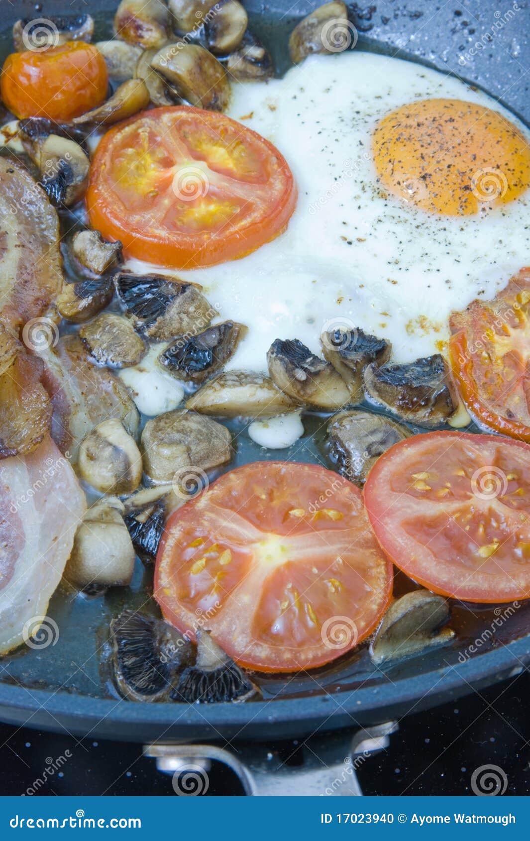 A fried Breakfast. stock photo. Image of cooking, slices - 17023940