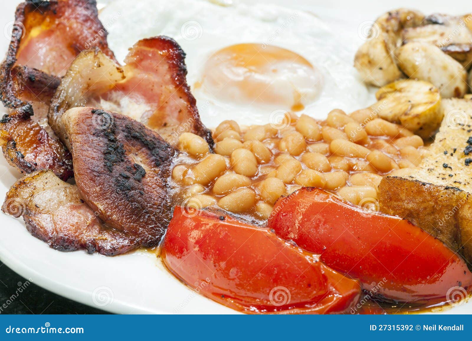 Fried Breakfast stock photo. Image of slice, full, meat - 27315392