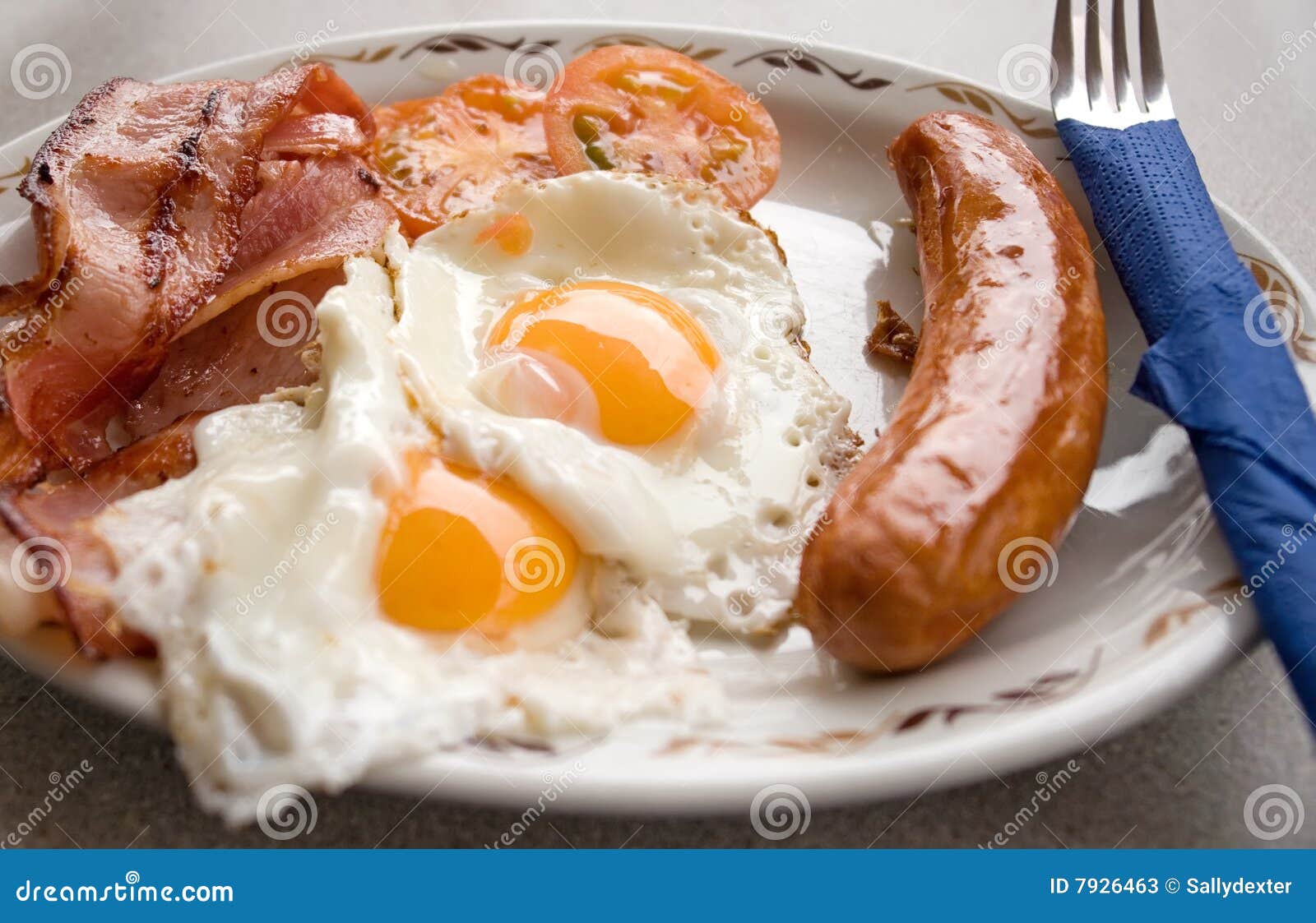Fried breakfast stock image. Image of sausage, meal, appetising - 7926463