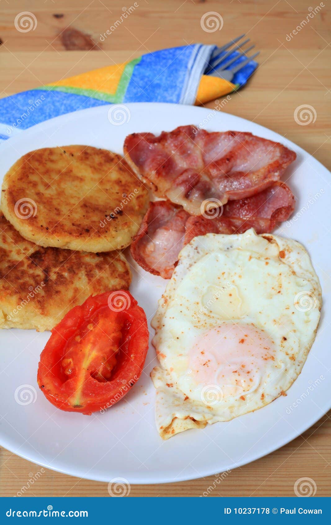 Fried breakfast vertical stock photo. Image of tomato - 10237178