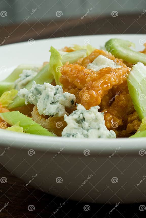 Fried buffalo calamari stock photo. Image of blue, bowl - 10738290