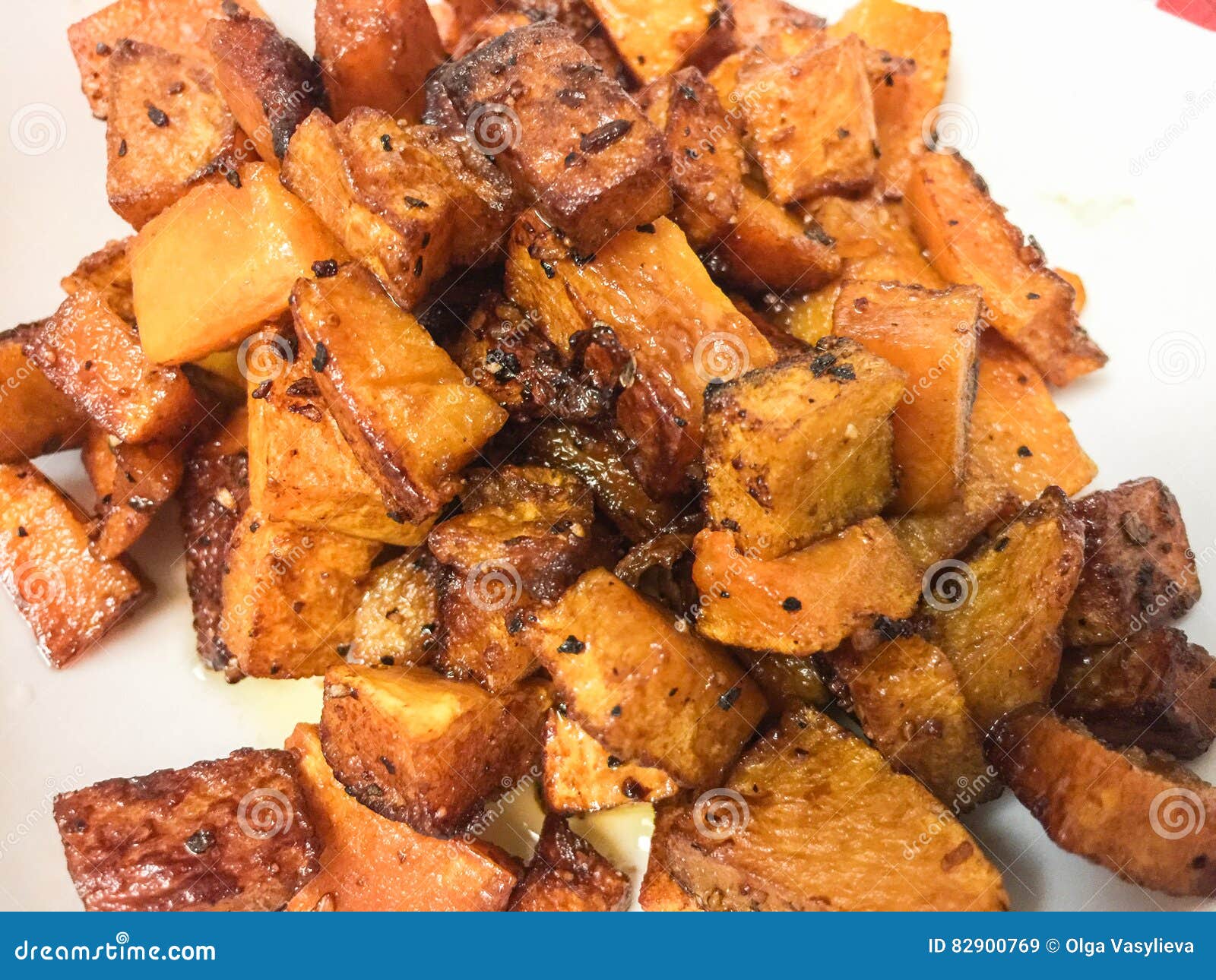 Fried Butternut Squash Background Stock Image - Image of edible, fired ...
