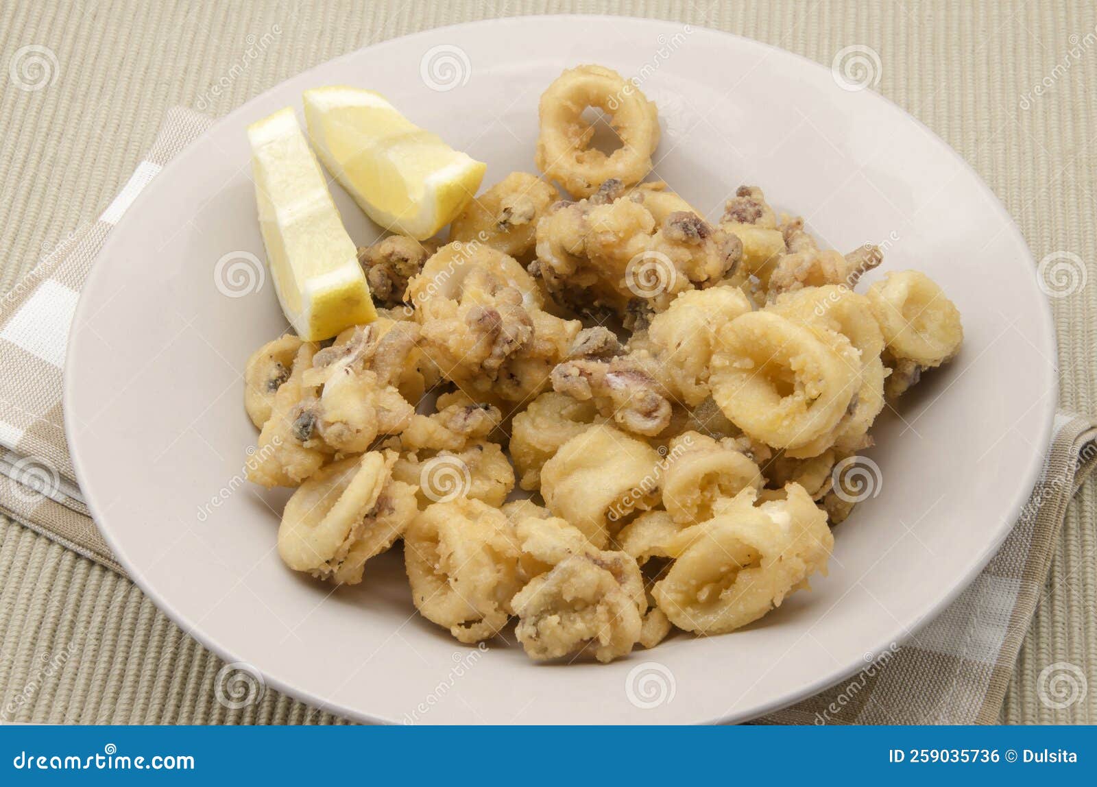 Fried calamari rings stock photo. Image of lunch, fried - 259035736