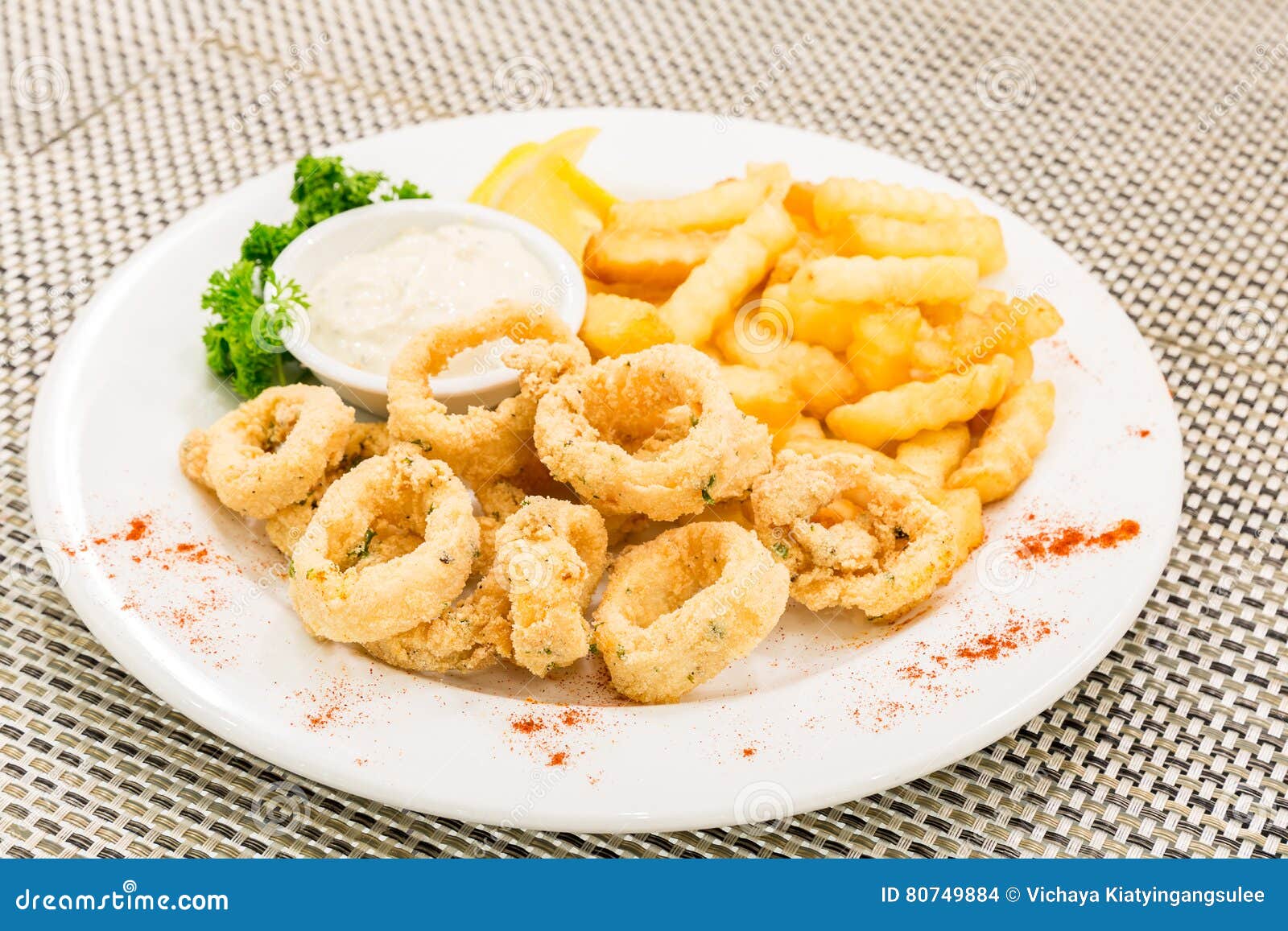 Fried calamari stock photo. Image of restaurant, crispy - 80749884