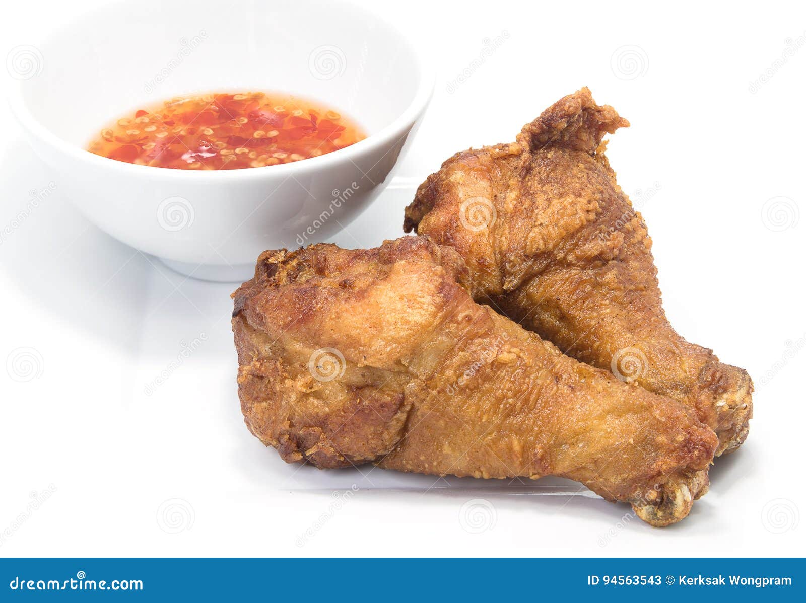 Fried Calf Chicken Isolated on White Background. Stock Image - Image of ...