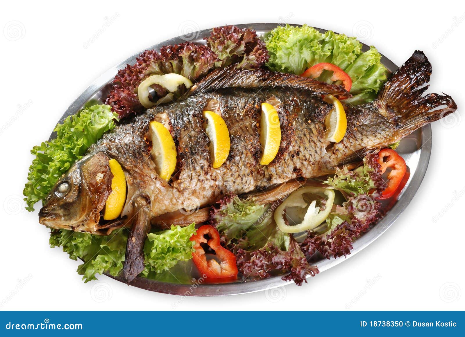 Fried carp stock photo. Image of party, fish, pepper - 18738350