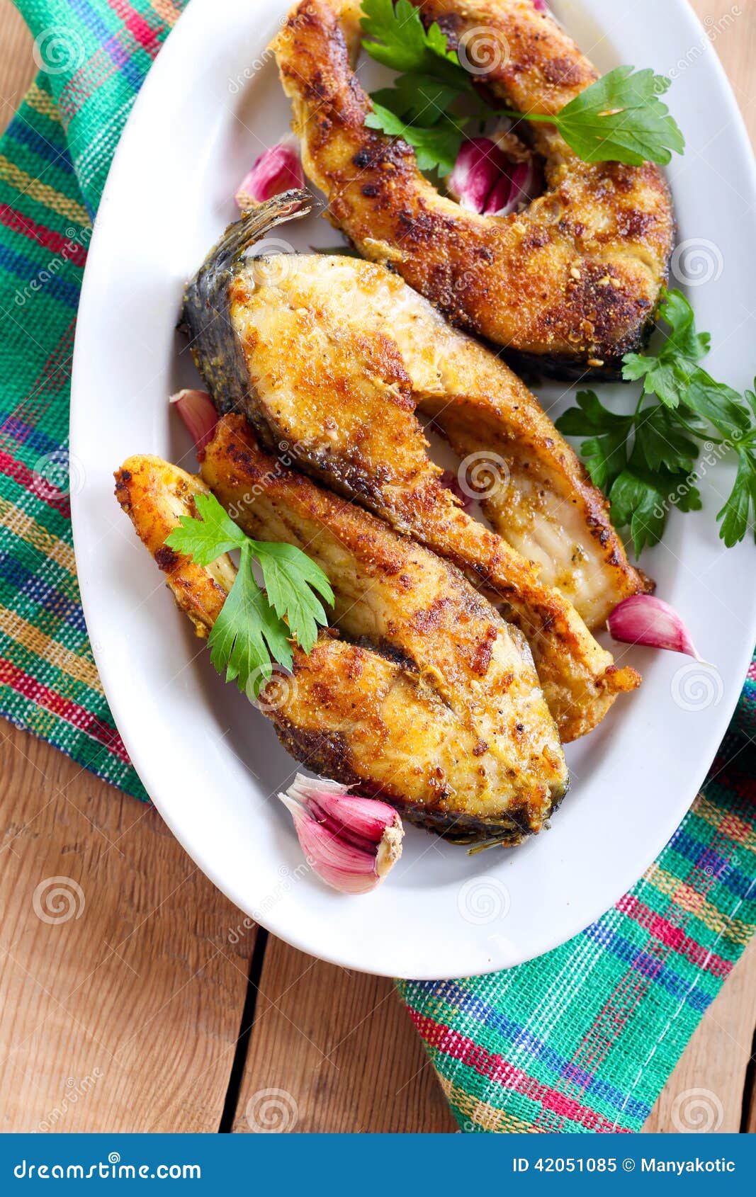 Fried carp pieces stock image. Image of food, fillet - 42051085