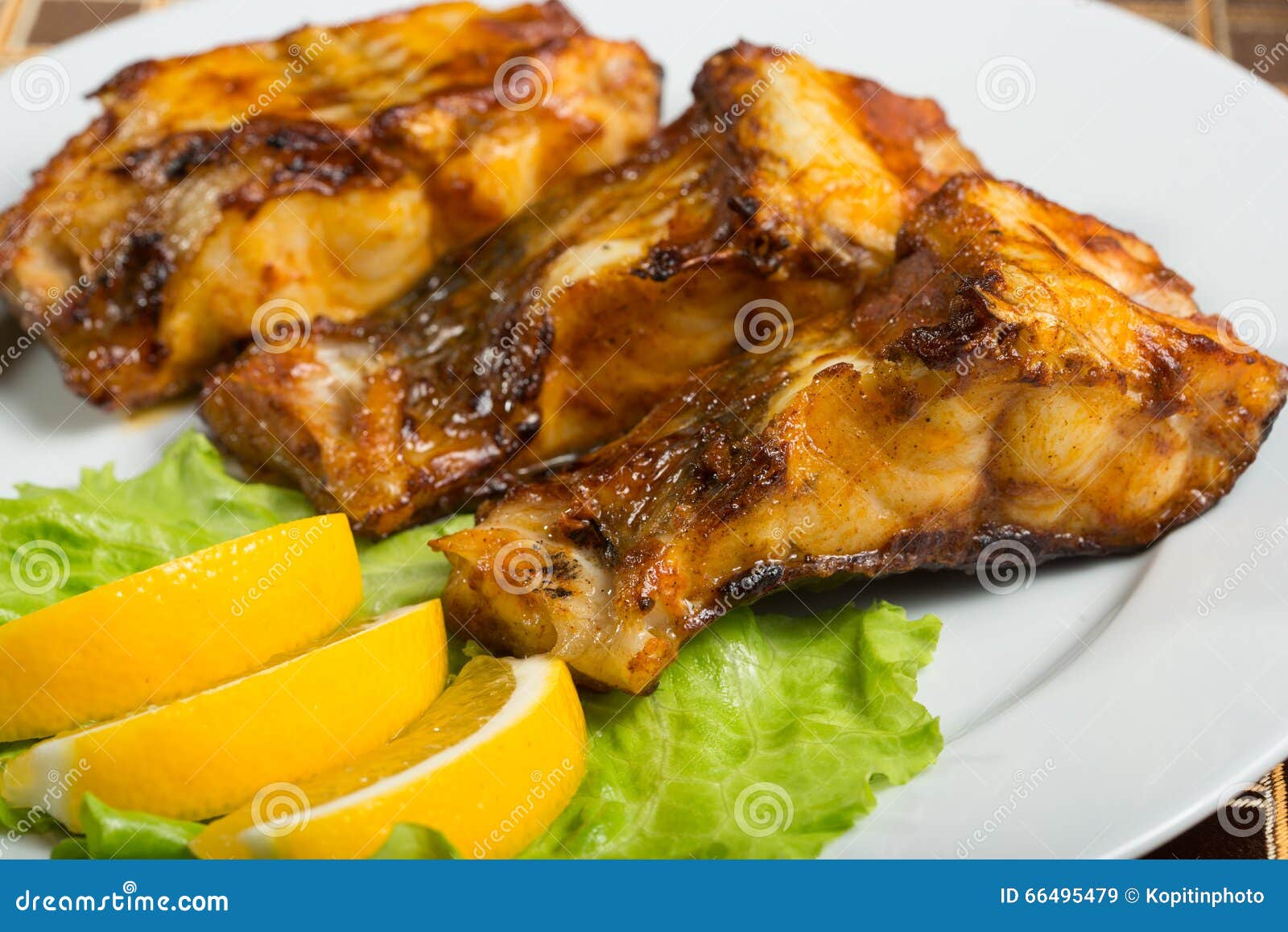 Fried Catfish. Delicious Fatty Fish on a Plate Stock Image - Image of ...